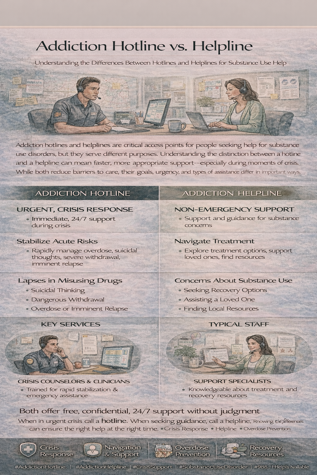 Addiction Hotline Versus Helpline - Addiction Treatment for You